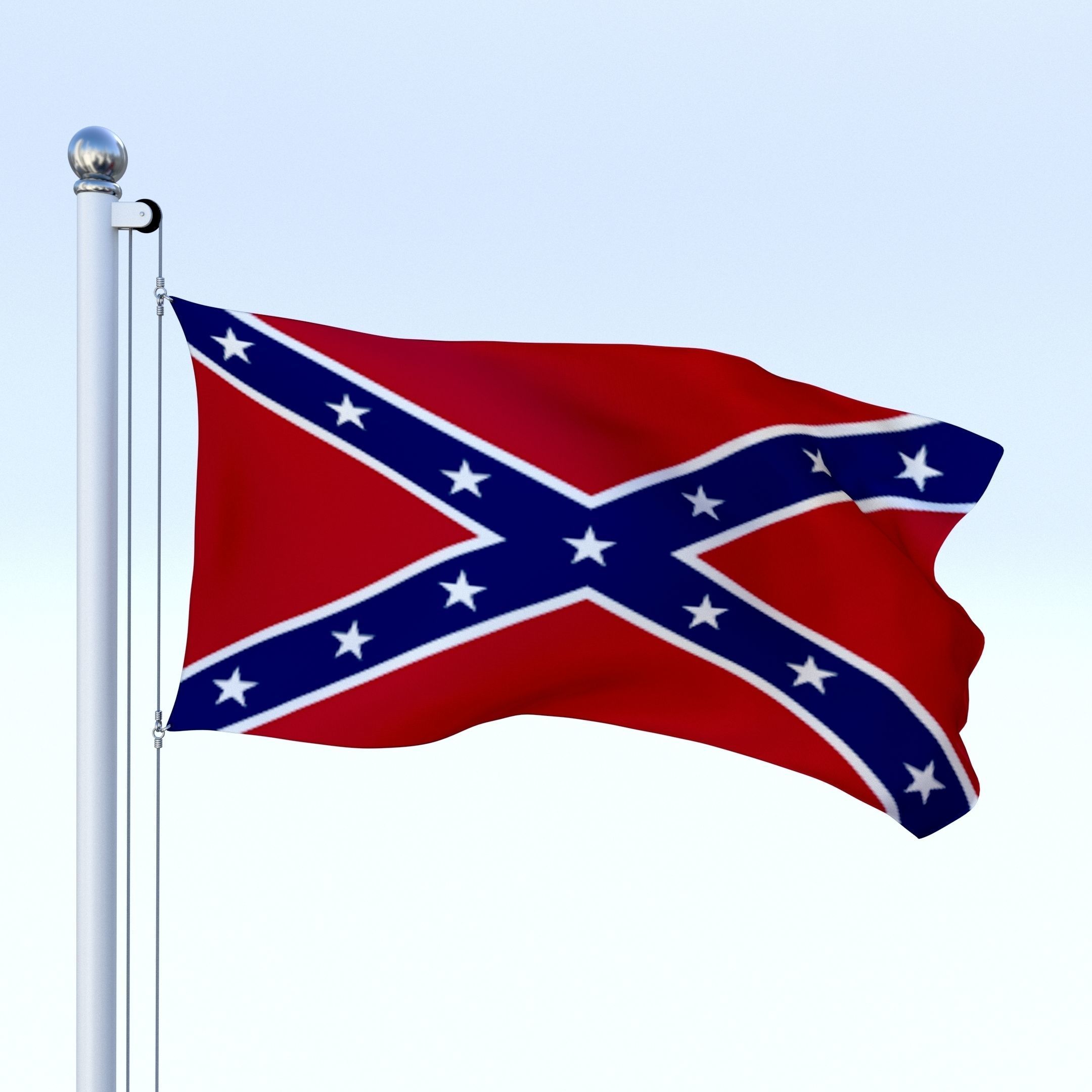 3D model Animated Confederate Flag VR / AR / low-poly animated | CGTrader