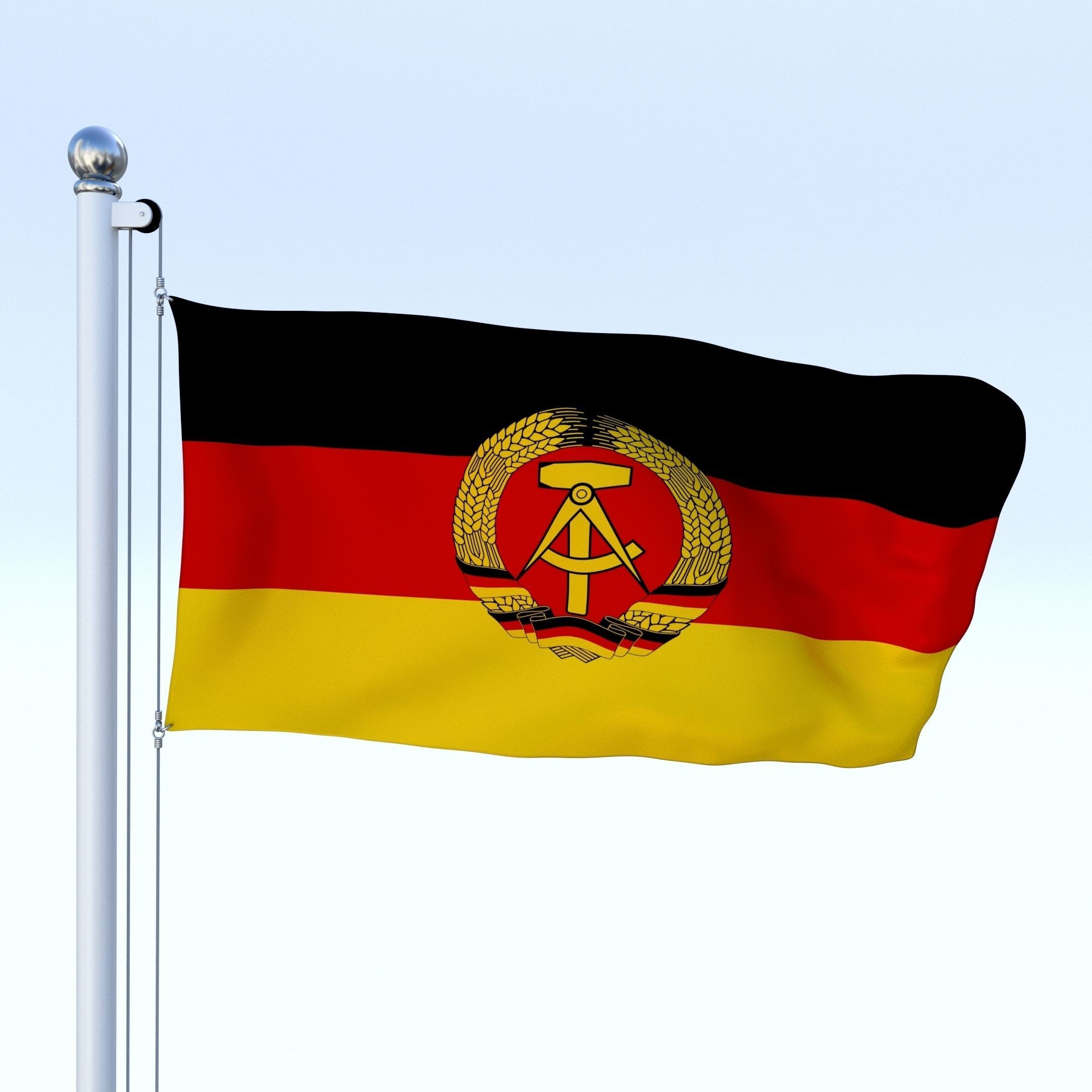 3D model Animated East Germany Flag VR / AR / low-poly animated | CGTrader