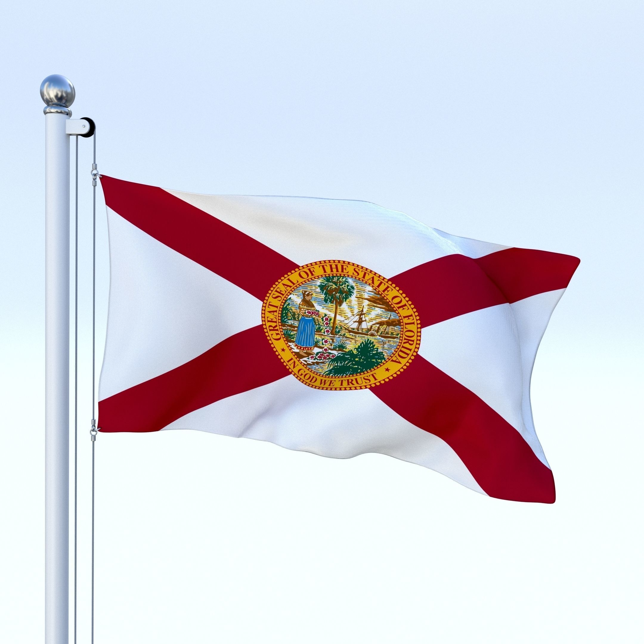 3D model Animated Florida Flag VR / AR / low-poly animated | CGTrader