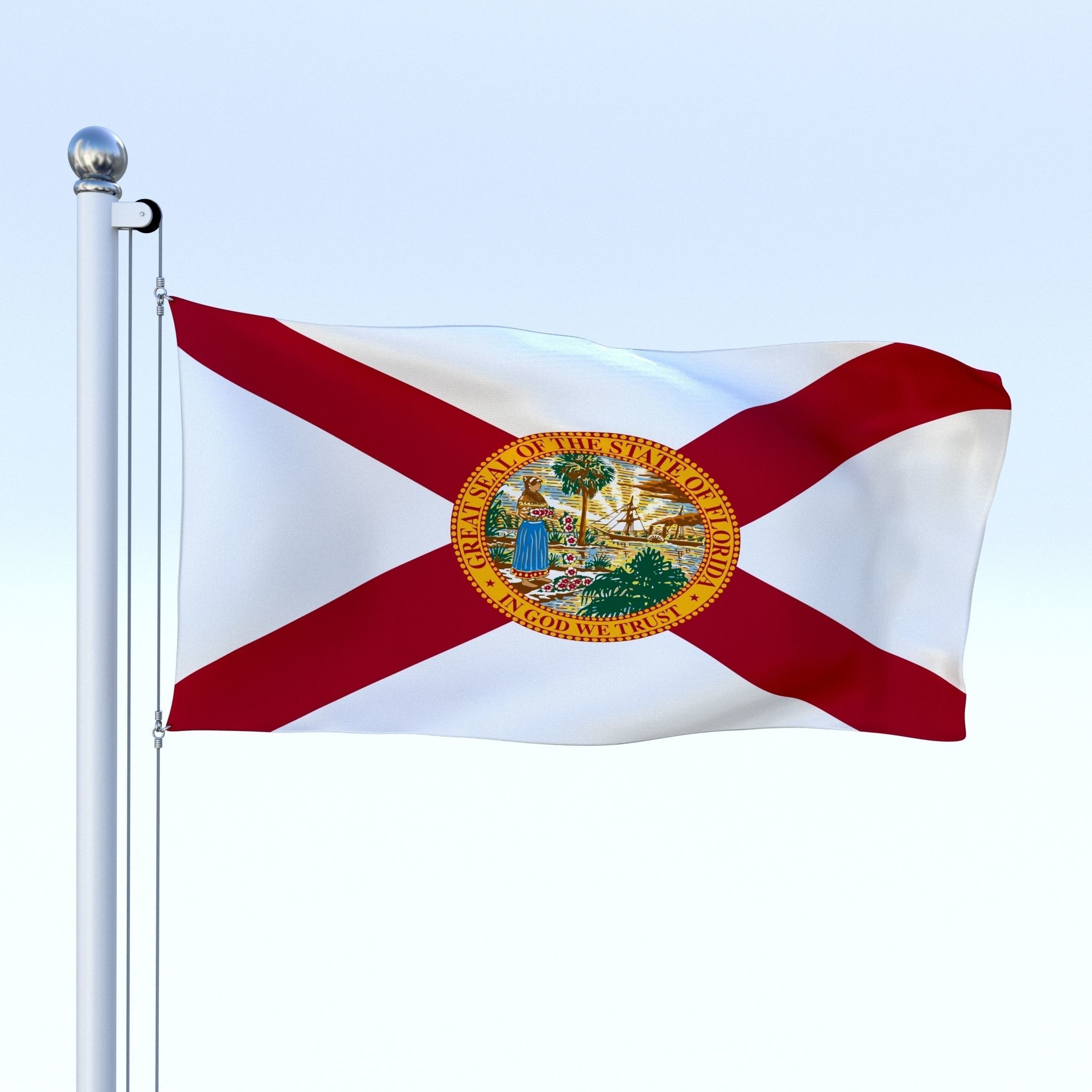 3D model Animated Florida Flag VR / AR / low-poly animated | CGTrader