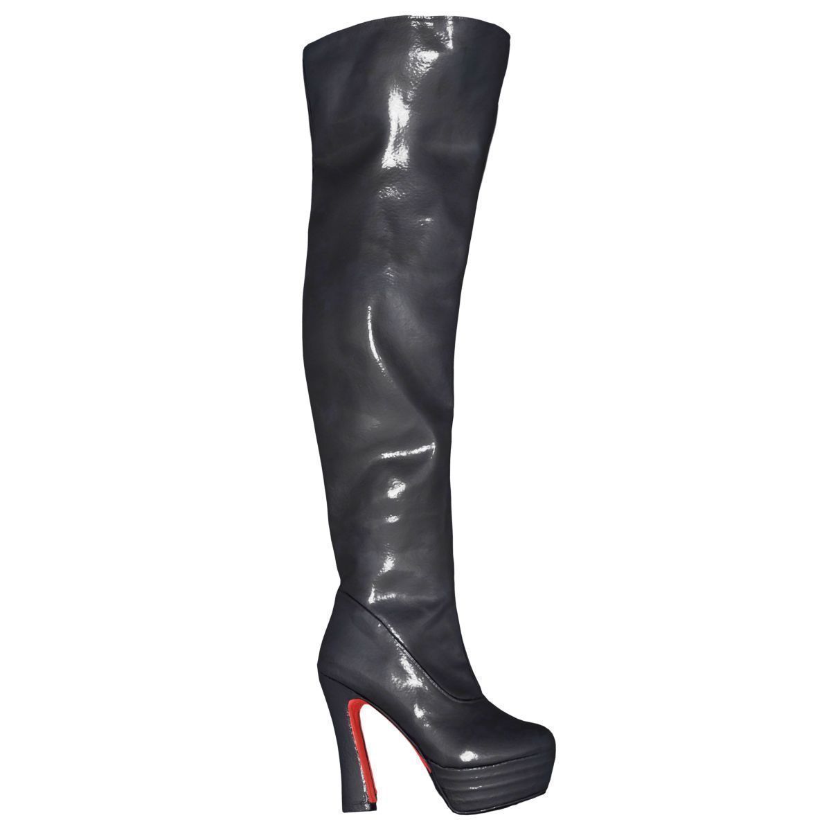 3D model Boot Tighhigh Kinky Latex Female Footwear VR / AR / low-poly ...