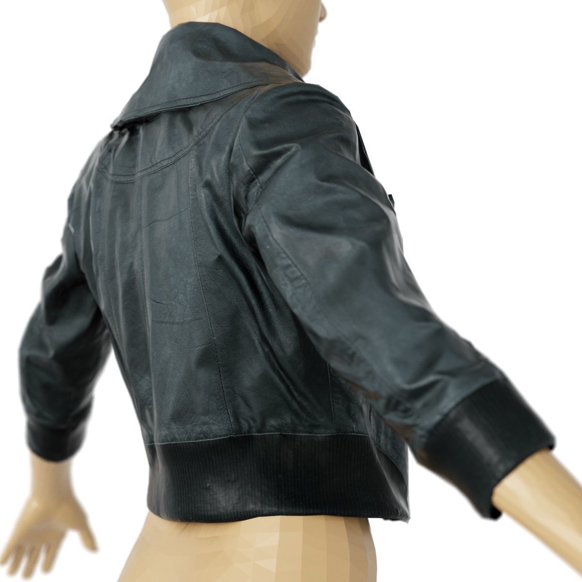 3D model Jacket Black Shiny Collar open Clothing Women Fashion VR / AR ...