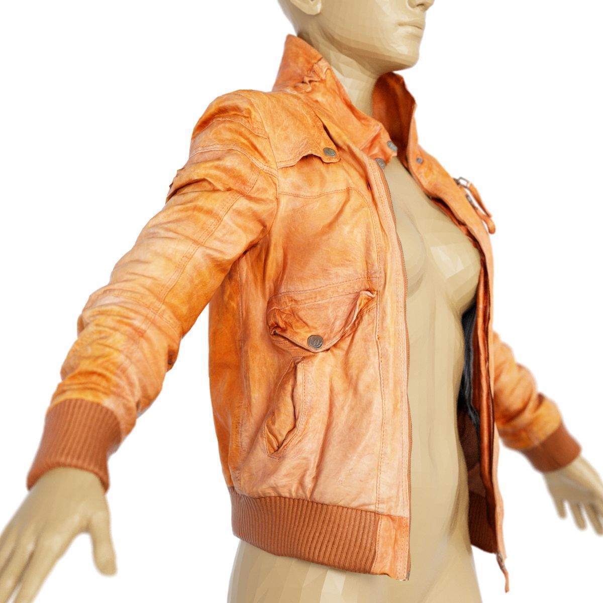 3D model Jacket Light Brown Leather Open Clothing Women Fashion VR / AR ...