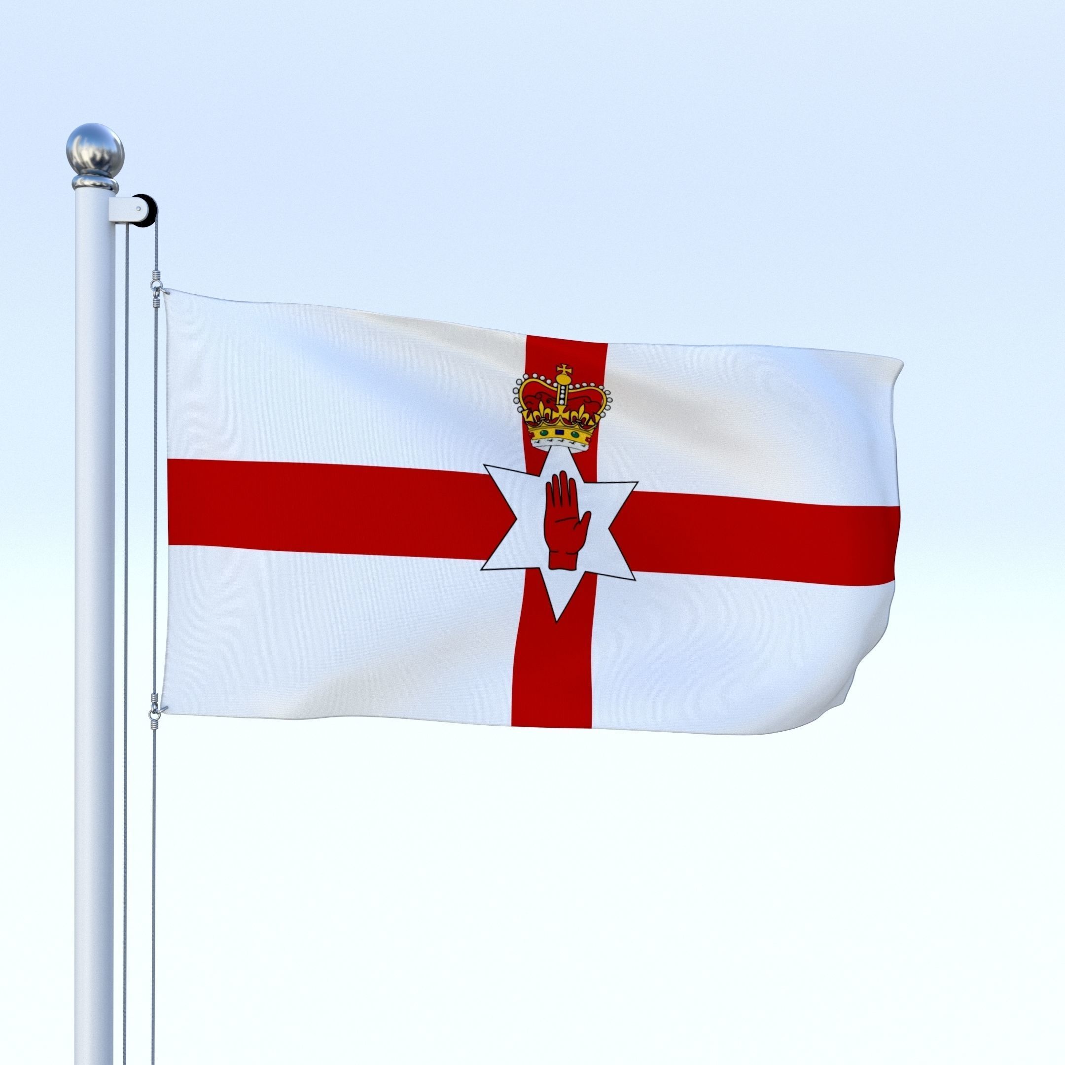 3D model Animated Northern Ireland Flag VR / AR / low-poly animated ...