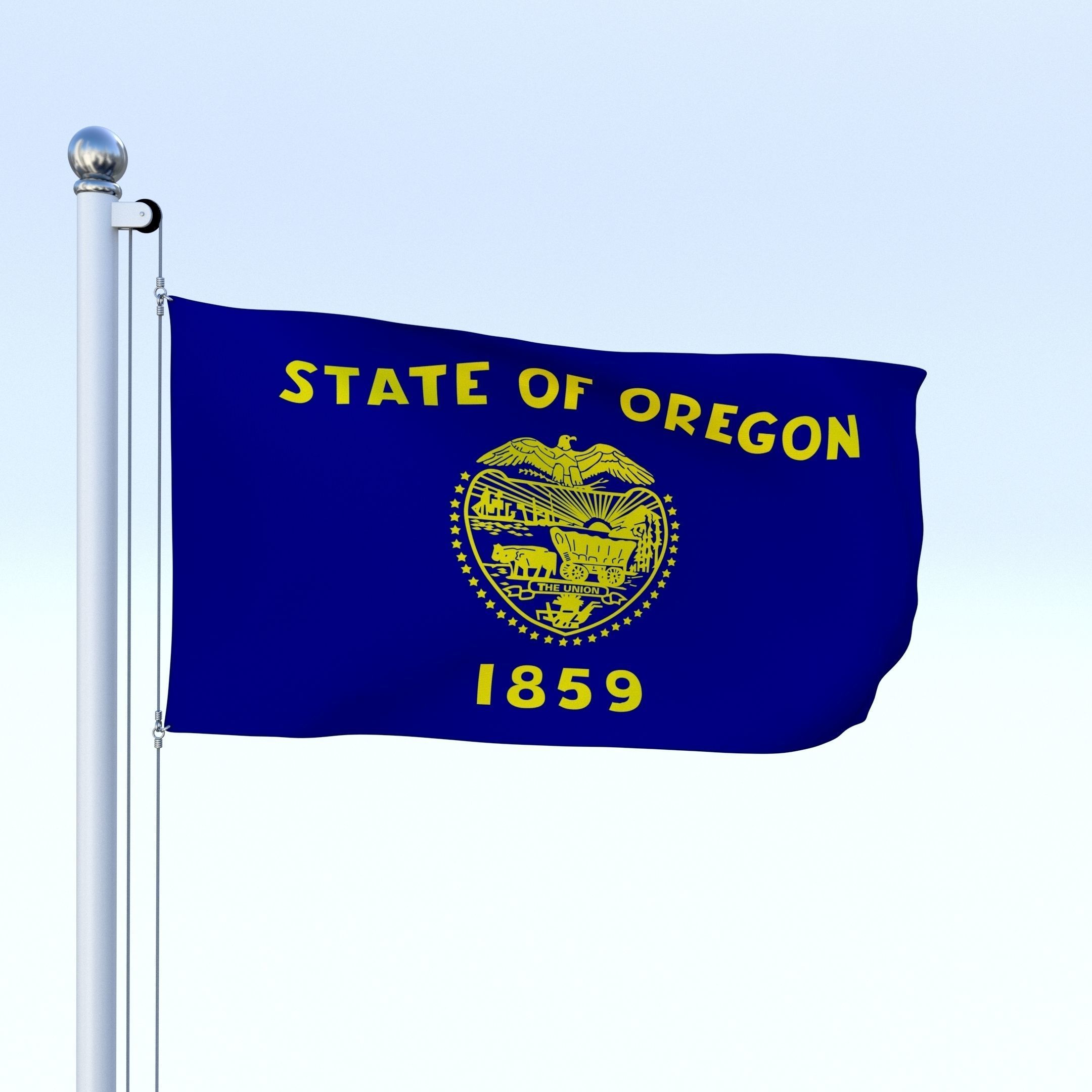 3D model Animated Oregon Flag VR / AR / low-poly animated | CGTrader