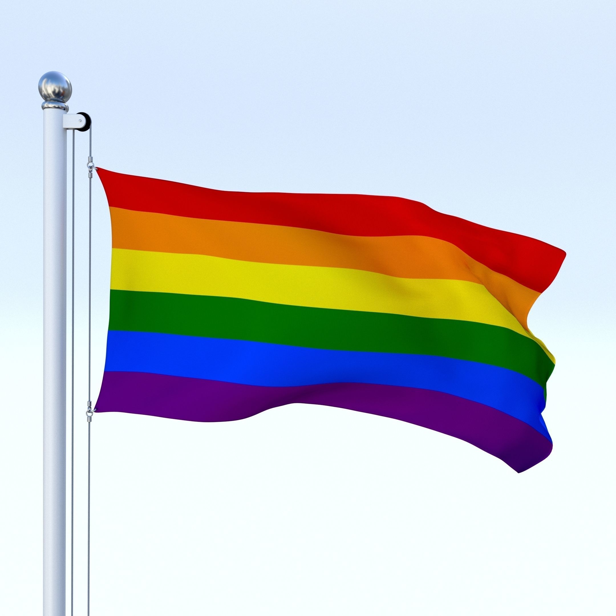 3D model Animated Rainbow Flag VR / AR / low-poly animated | CGTrader
