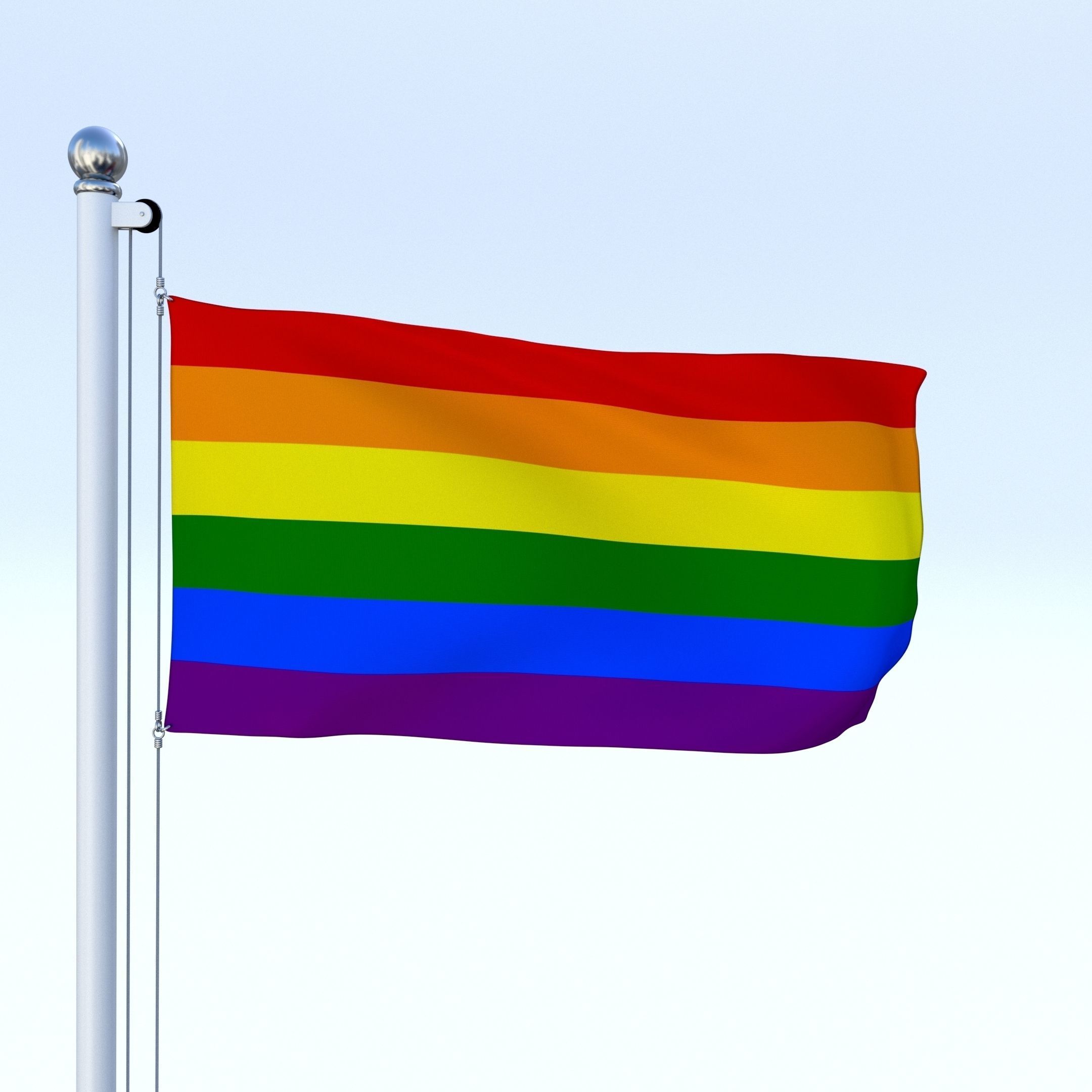 3D model Animated Rainbow Flag VR / AR / low-poly animated | CGTrader