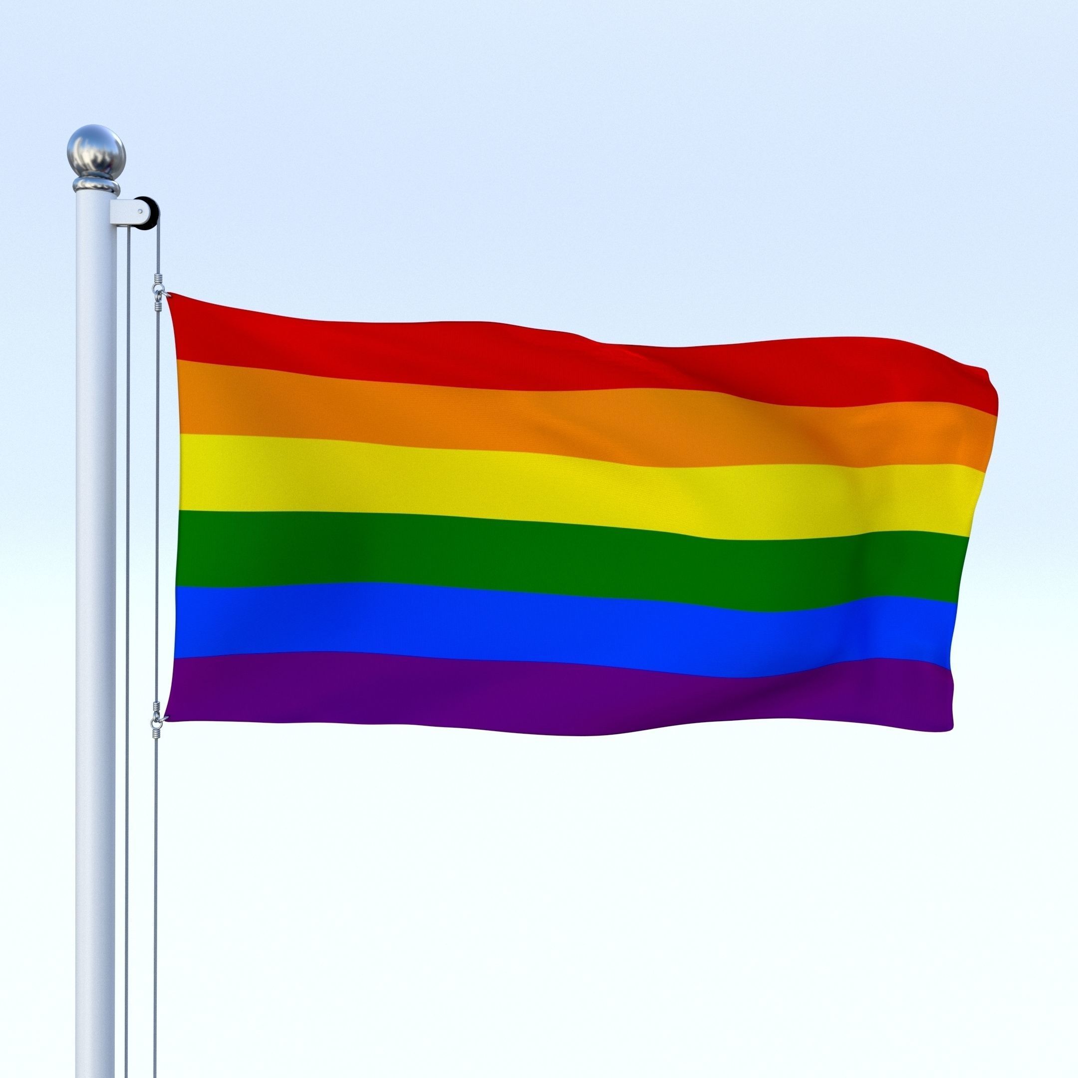 3D model Animated Rainbow Flag VR / AR / low-poly animated | CGTrader