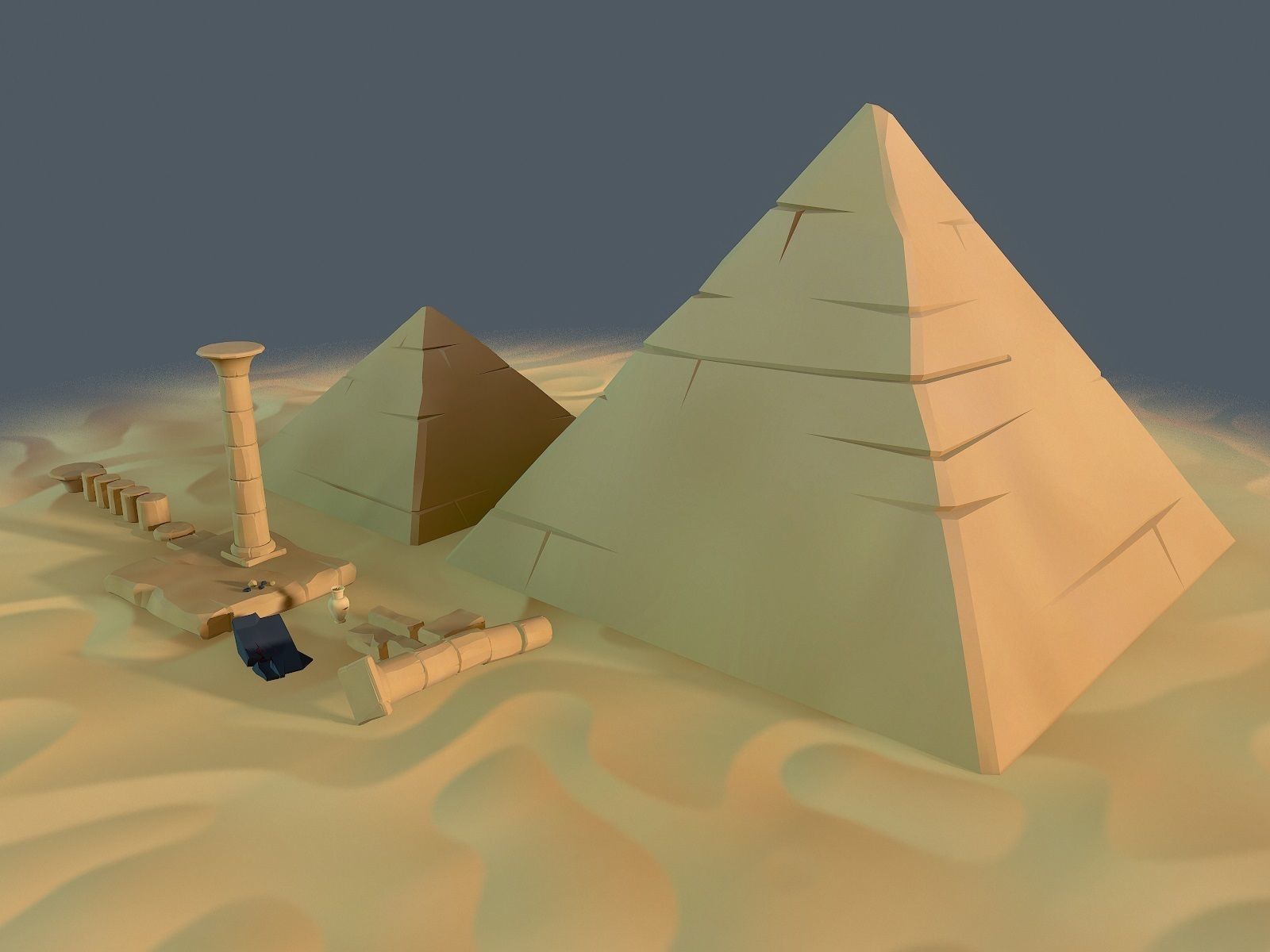 3D model Low Poly Desert scene Pack VR / AR / low-poly | CGTrader