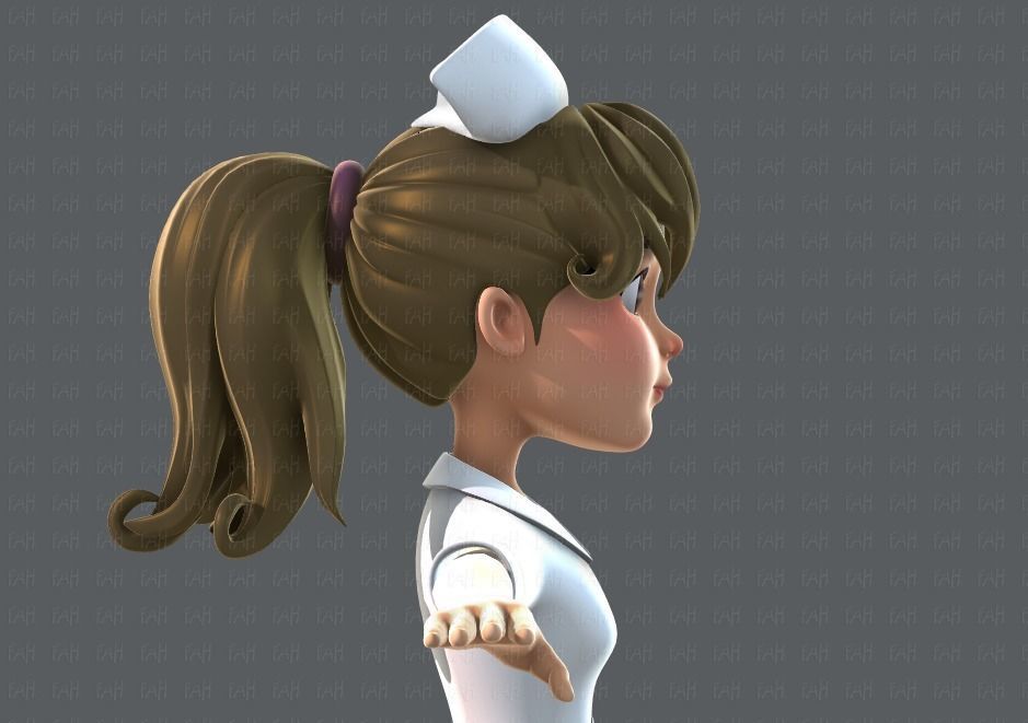Nurse cartoon 3D model | CGTrader