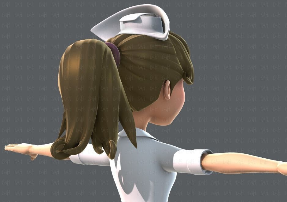 Nurse cartoon 3D model | CGTrader