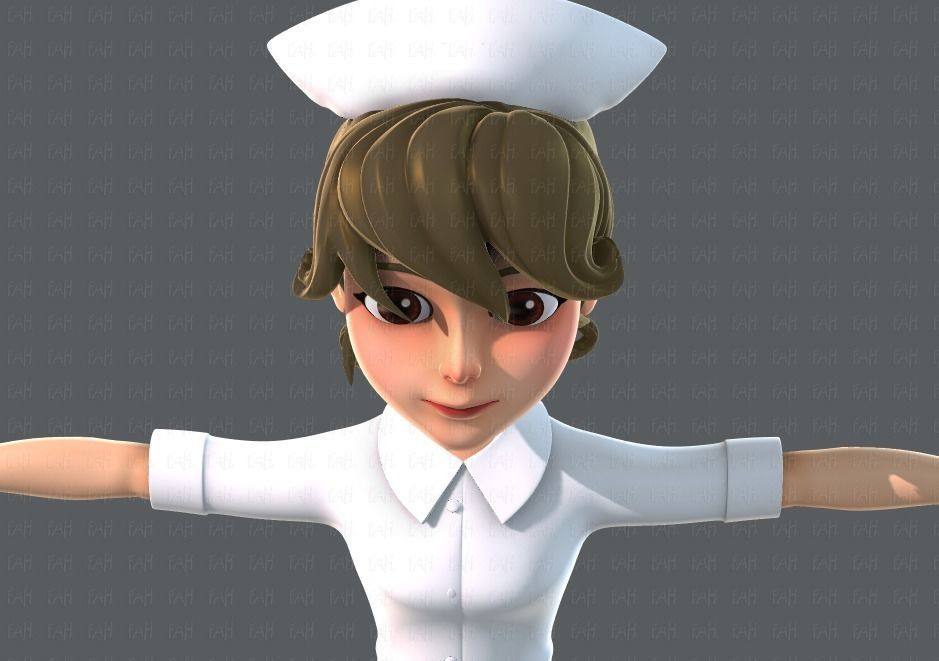 Nurse cartoon 3D model | CGTrader
