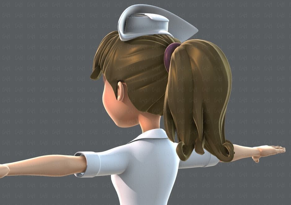 Nurse cartoon 3D model | CGTrader