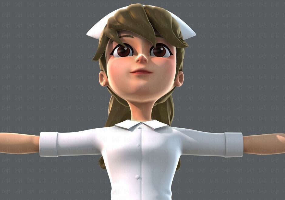 Nurse cartoon 3D model | CGTrader