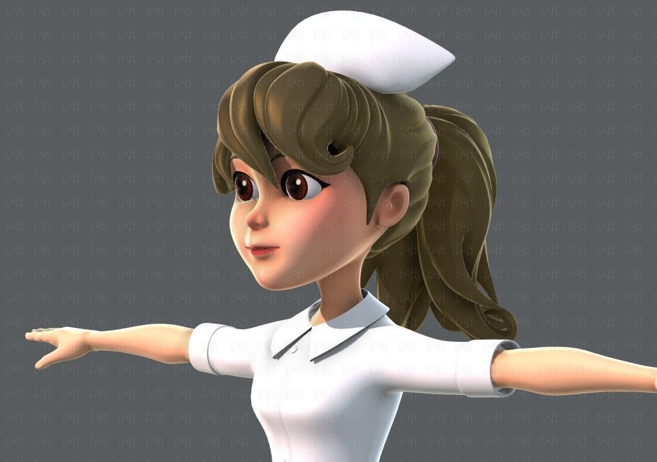 Nurse cartoon 3D model | CGTrader