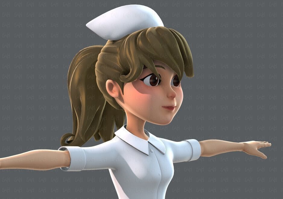 Nurse cartoon 3D model | CGTrader