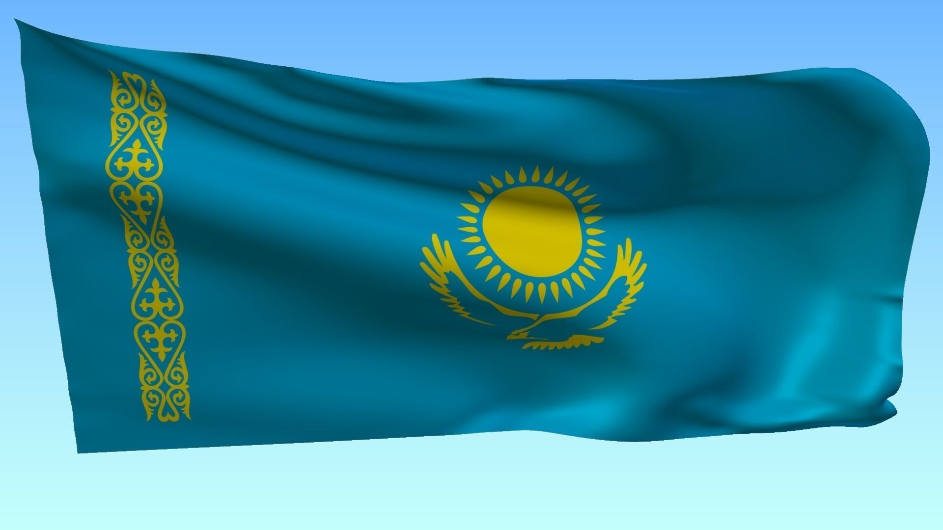 kazakhstan flag animation free 3D model | CGTrader