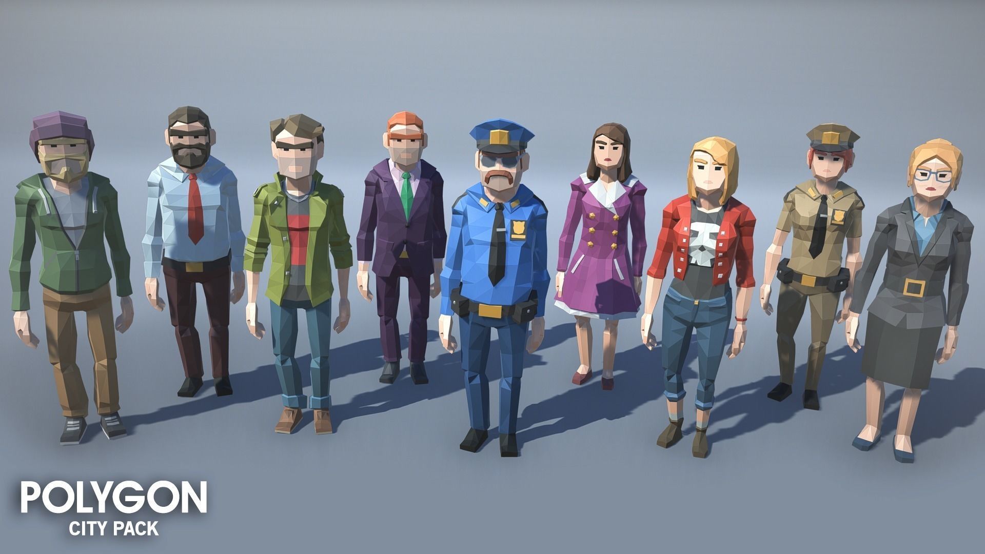 3D model POLYGON - City Pack VR / AR / low-poly rigged | CGTrader