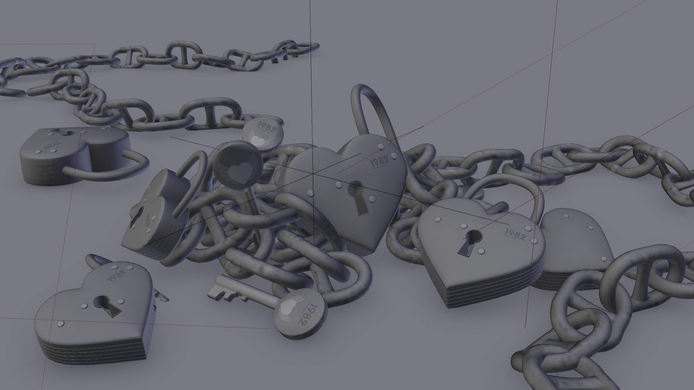 Heart Shaped Lock 3D model rigged | CGTrader