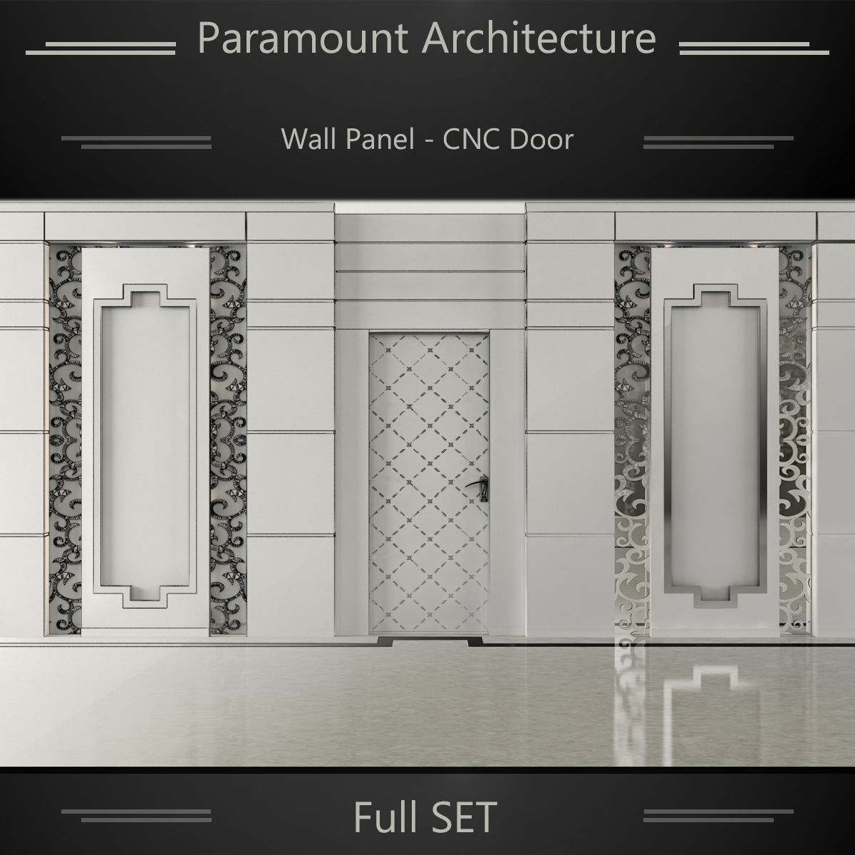 Interior design Wall panel model CNC Door 3D model | CGTrader