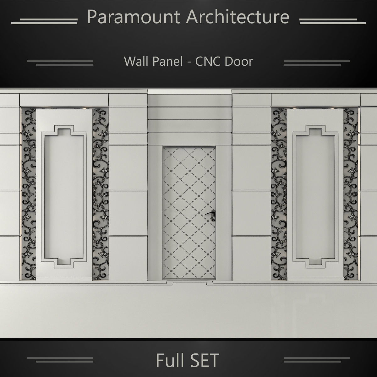Interior design Wall panel model CNC Door 3D model | CGTrader