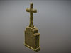 3D model Scanned photorealistic old concrete casted cross imitating ...