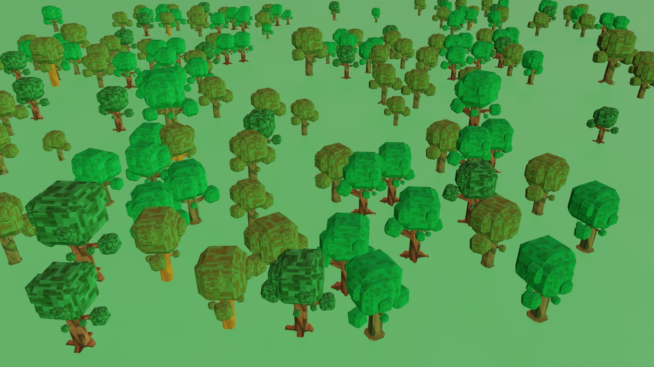 3D model Pixel Tree 5 Pack VR / AR / low-poly | CGTrader