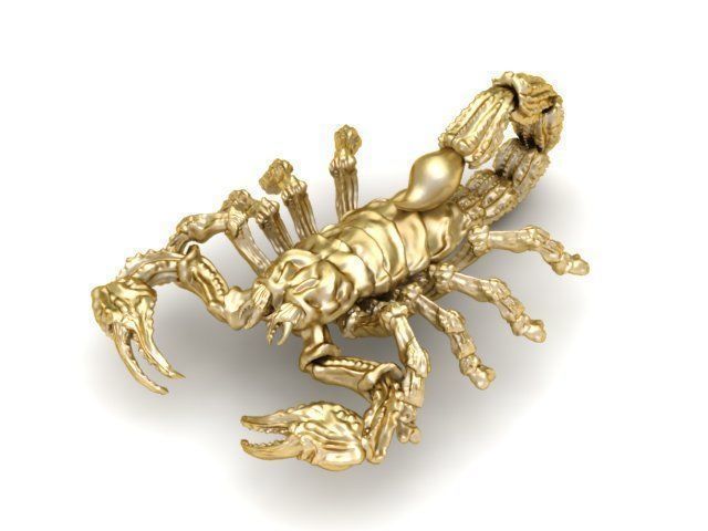 Pendant scorpion in gold 3D model 3D printable | CGTrader