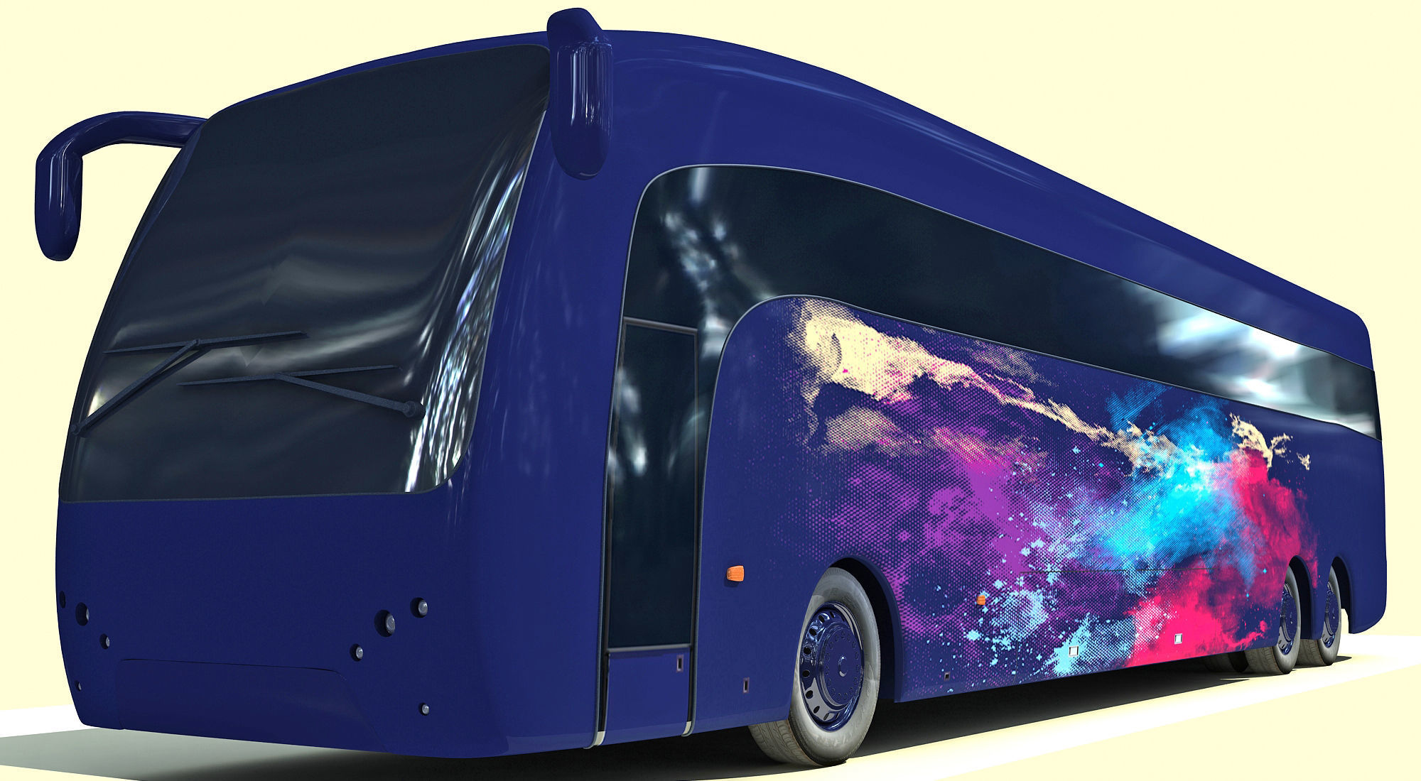 Galaxy Color Splash Bus 3D model | CGTrader
