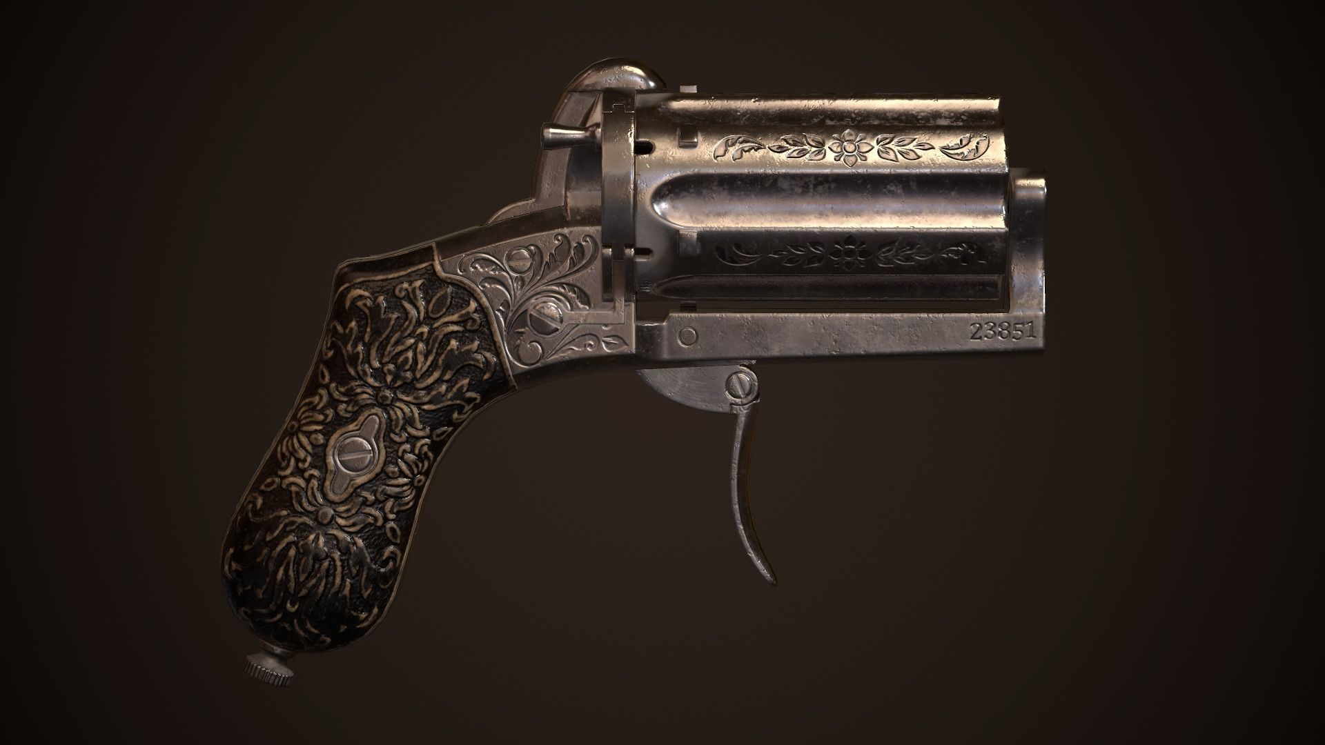 3D model PEPPERBOX REVOLVER VR / AR / low-poly | CGTrader