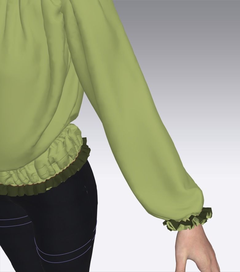 Stylish Designer Women top with Ruffles 3D model 3D model | CGTrader