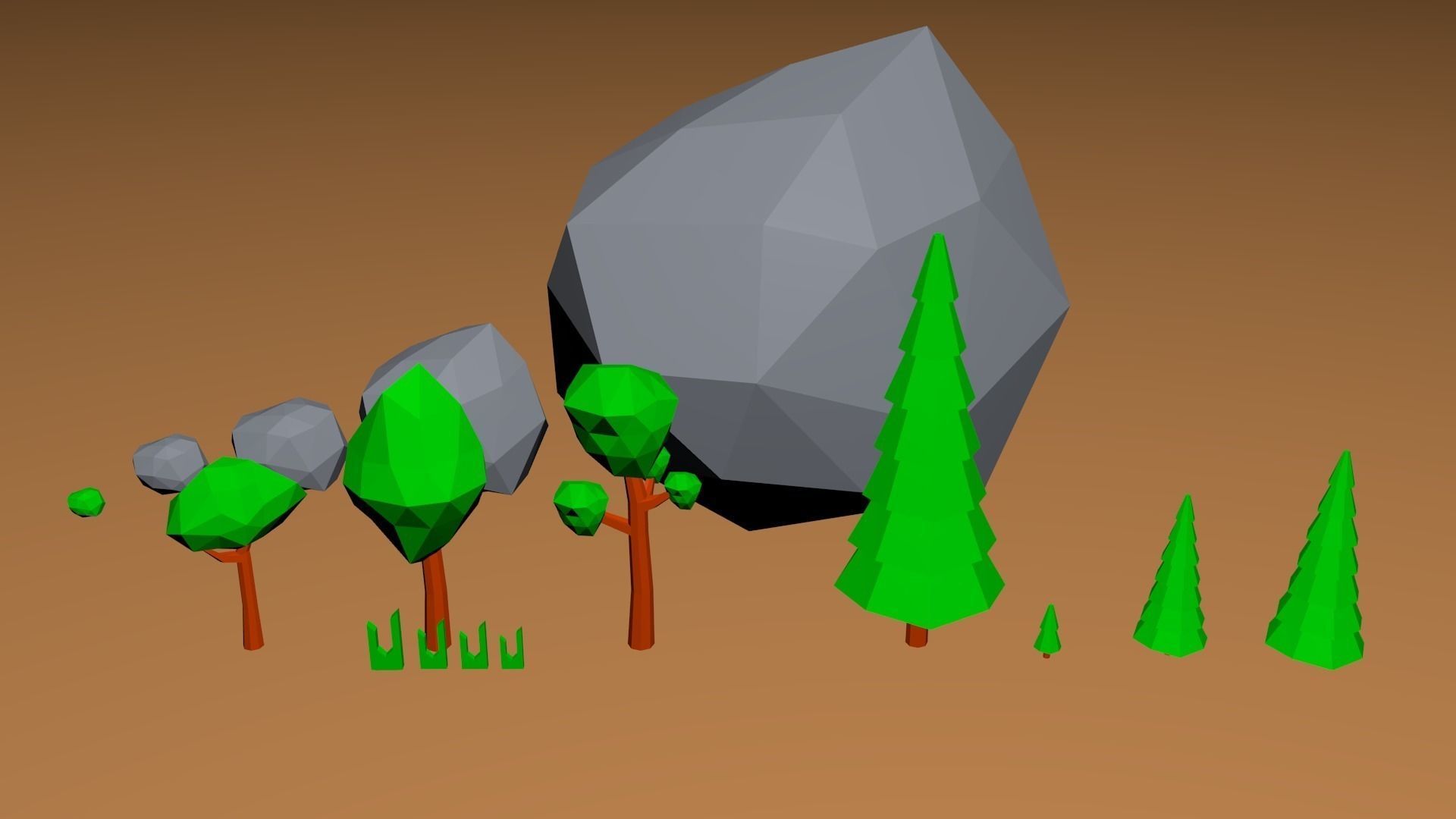 3D model Nature summer VR / AR / low-poly | CGTrader