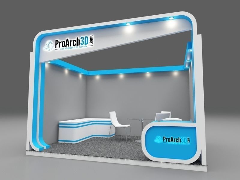 Exhibition stall 3d model 4x3 1 side open 3D model | CGTrader