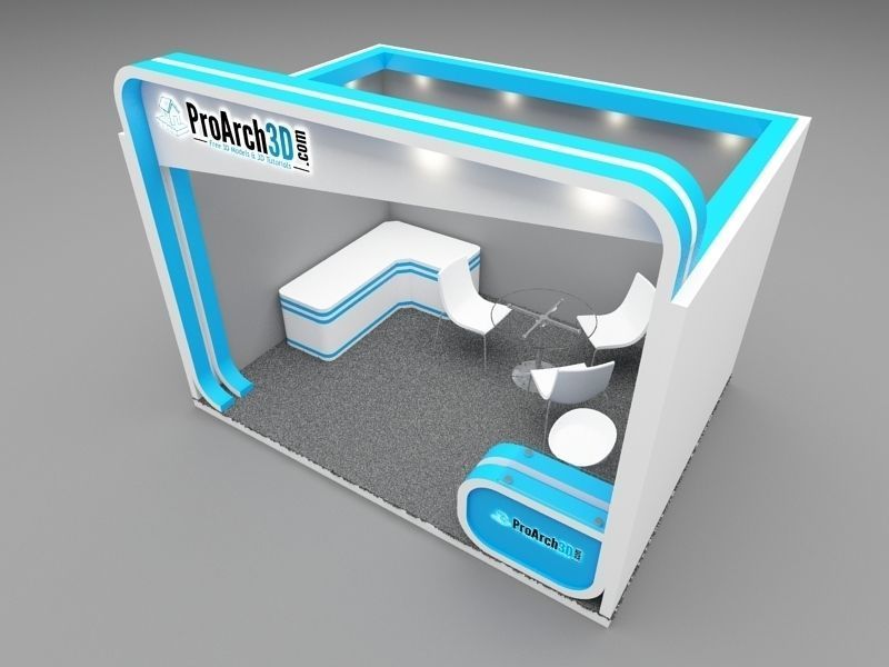 Exhibition stall 3d model 4x3 1 side open 3D model | CGTrader