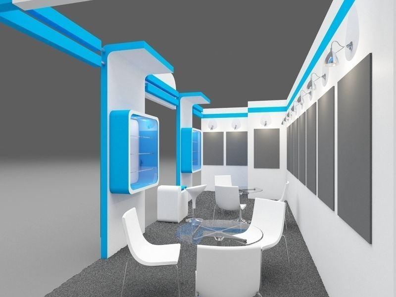 Exhibition stall 3d model 8x3 2 side open 3D model | CGTrader