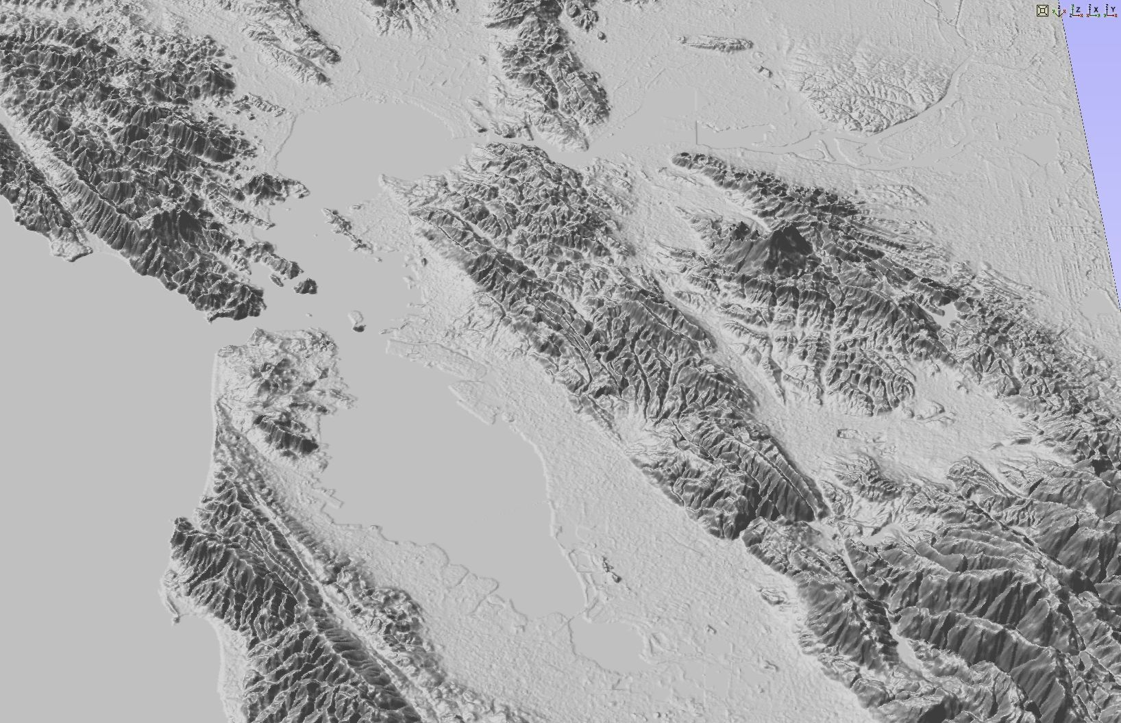 San Francisco Bay area terrain topography elevation model 3D model 3D ...