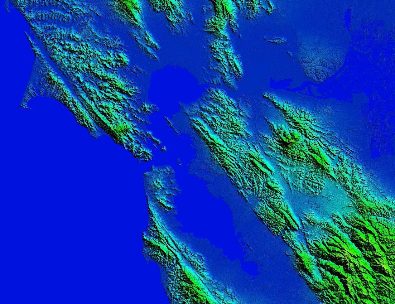 San Francisco Bay area terrain topography elevation model 3D model 3D ...