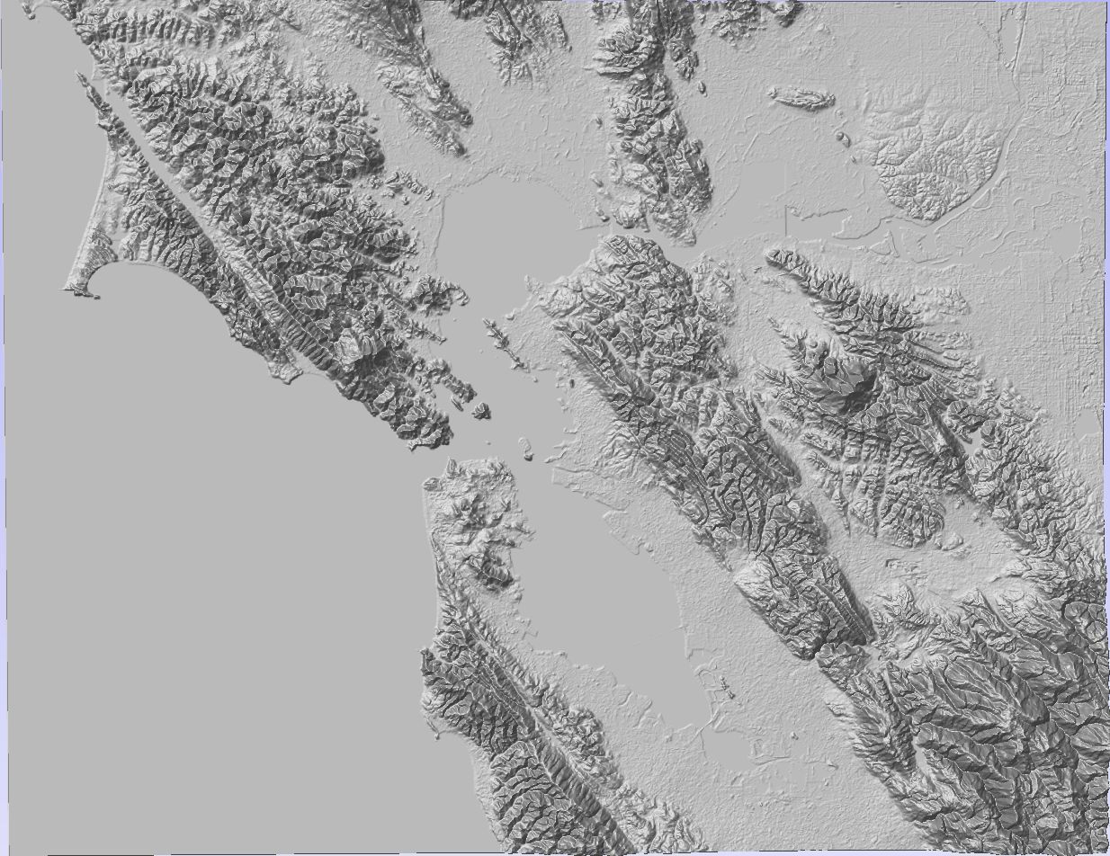 San Francisco Bay area terrain topography elevation model 3D model 3D ...