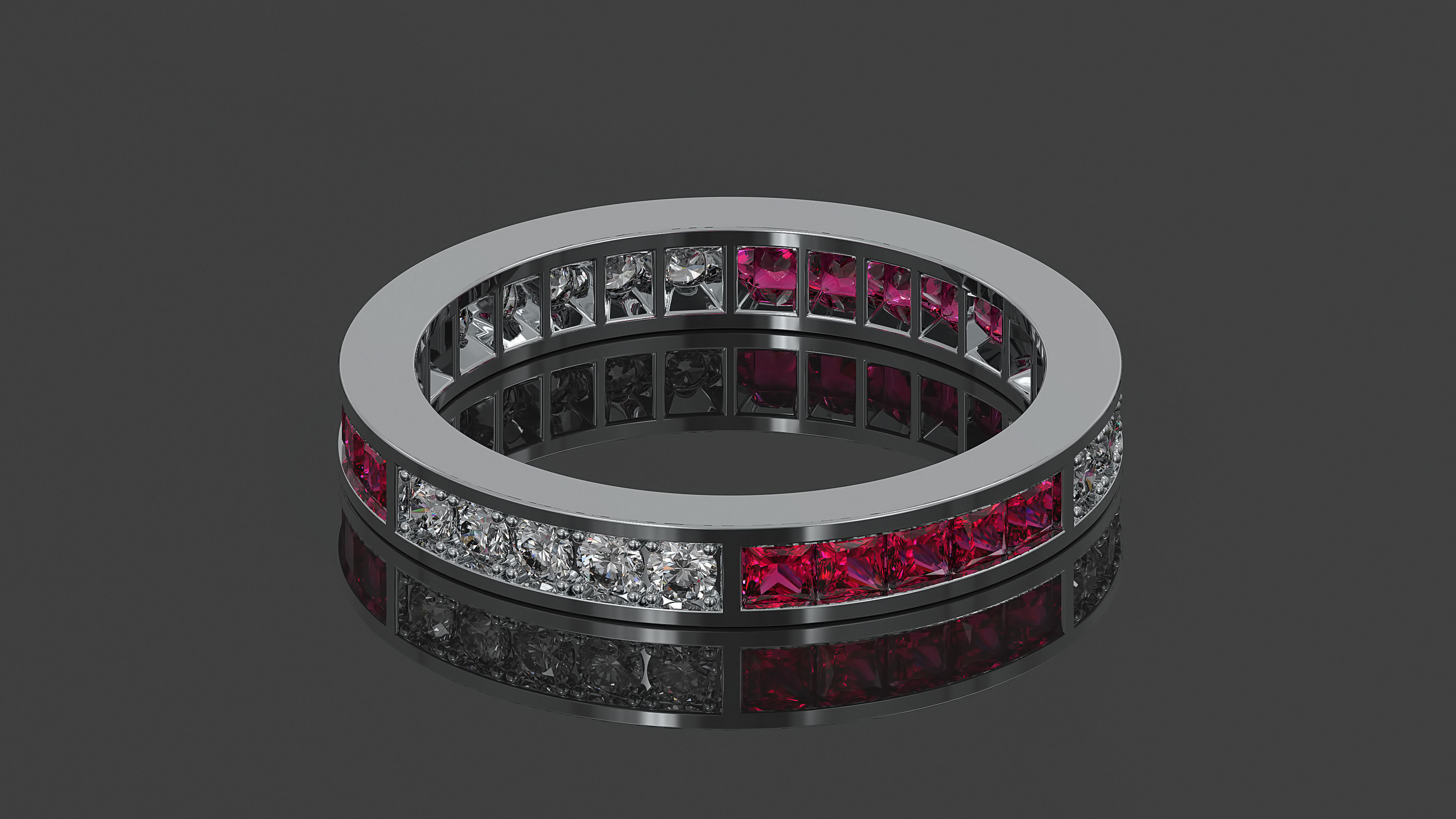 Rings Ruby 3D model 3D printable | CGTrader