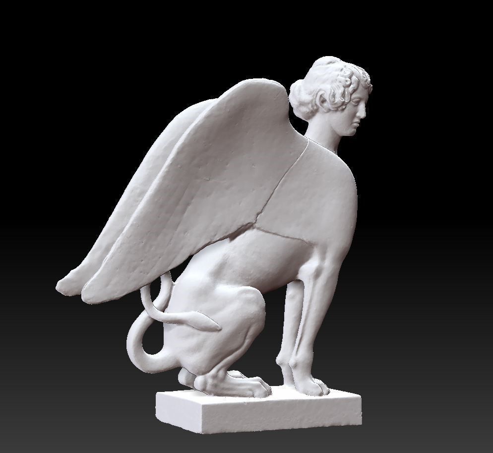 sphinx-seated statue 3D model 3D printable | CGTrader