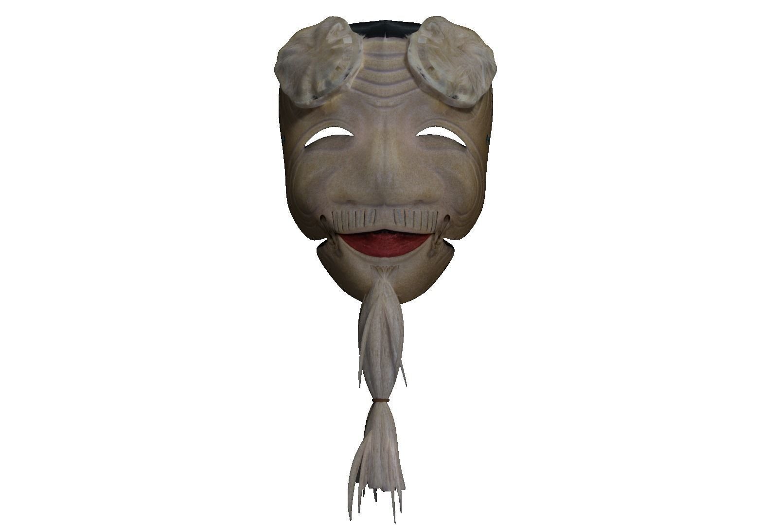 3D model Okima Noh Mask Japanese haku Authentic Head Face Japan Armour ...