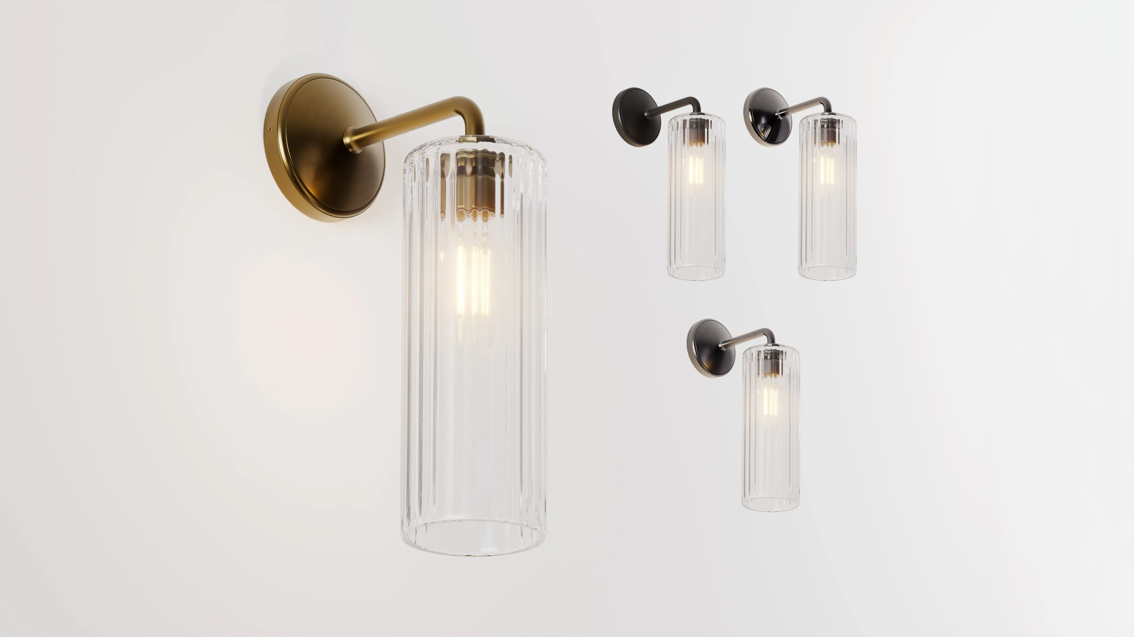 Small Wall Lamp with Glass Bulb and Candelabra LED - 4 Colors 3D model ...