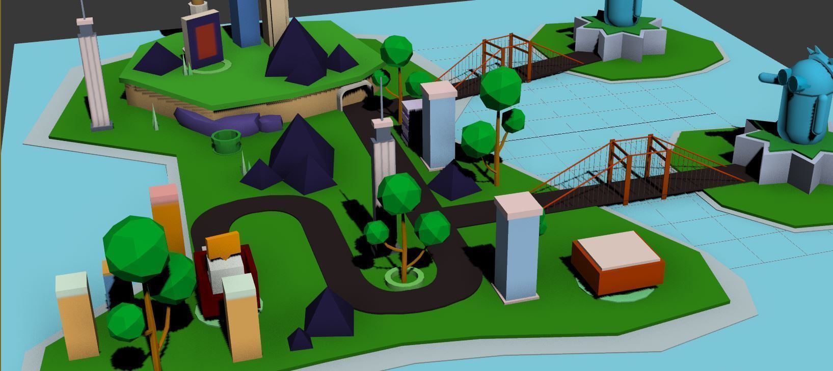 3D model Low Poly Green environment VR / AR / low-poly | CGTrader