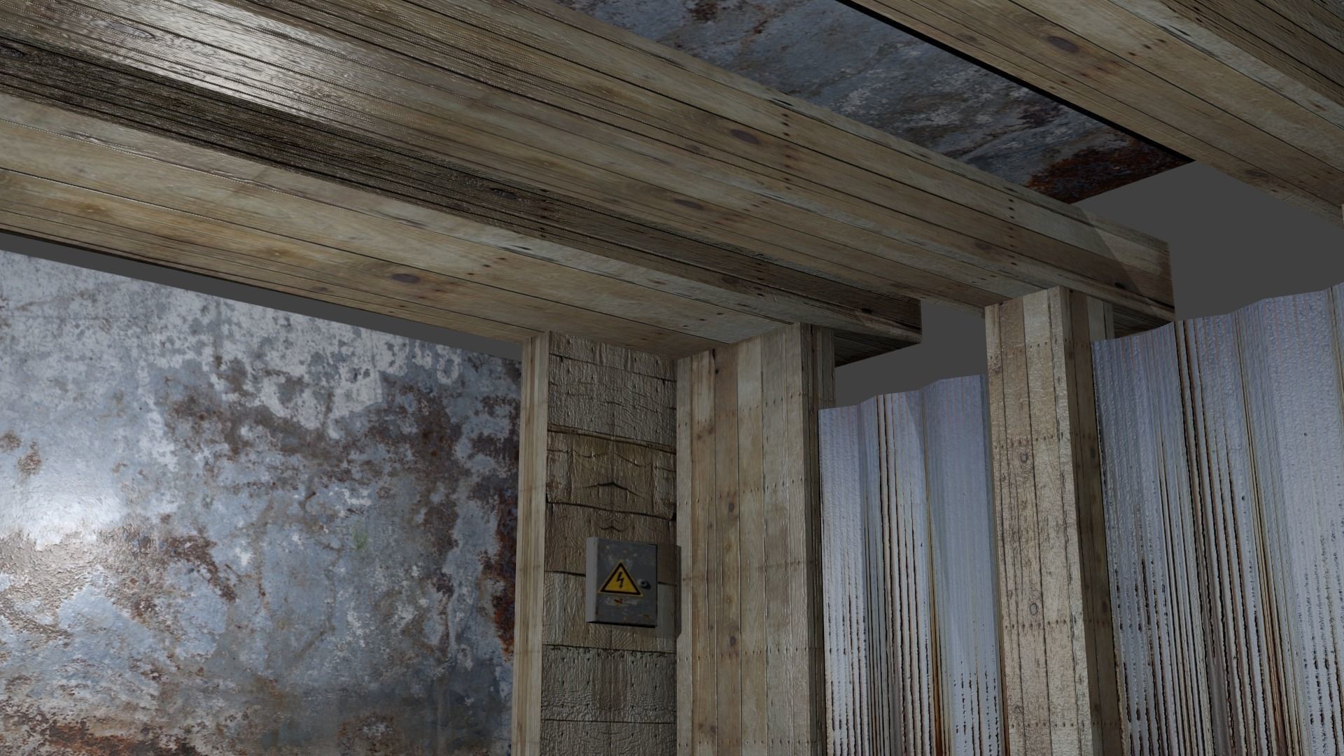 3D model Shedd empty room with rusty walls VR / AR / low-poly | CGTrader