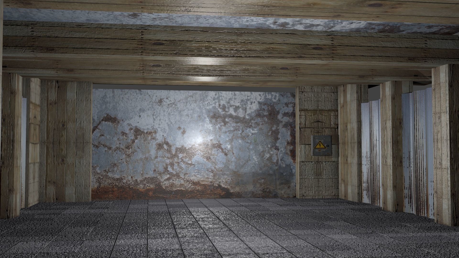 3D model Shedd empty room with rusty walls VR / AR / low-poly | CGTrader