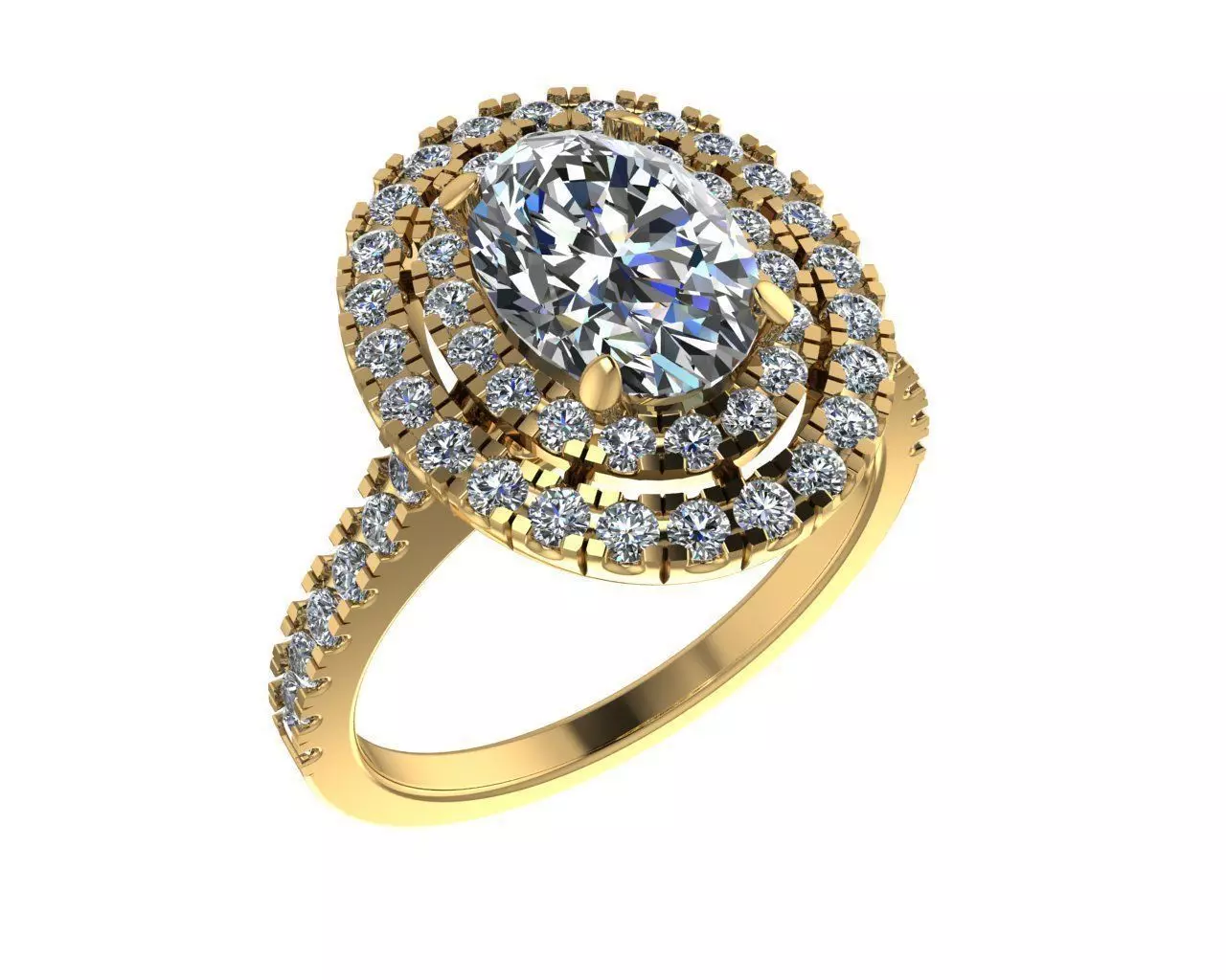 Oval Cut Golden Ring 3D model | CGTrader
