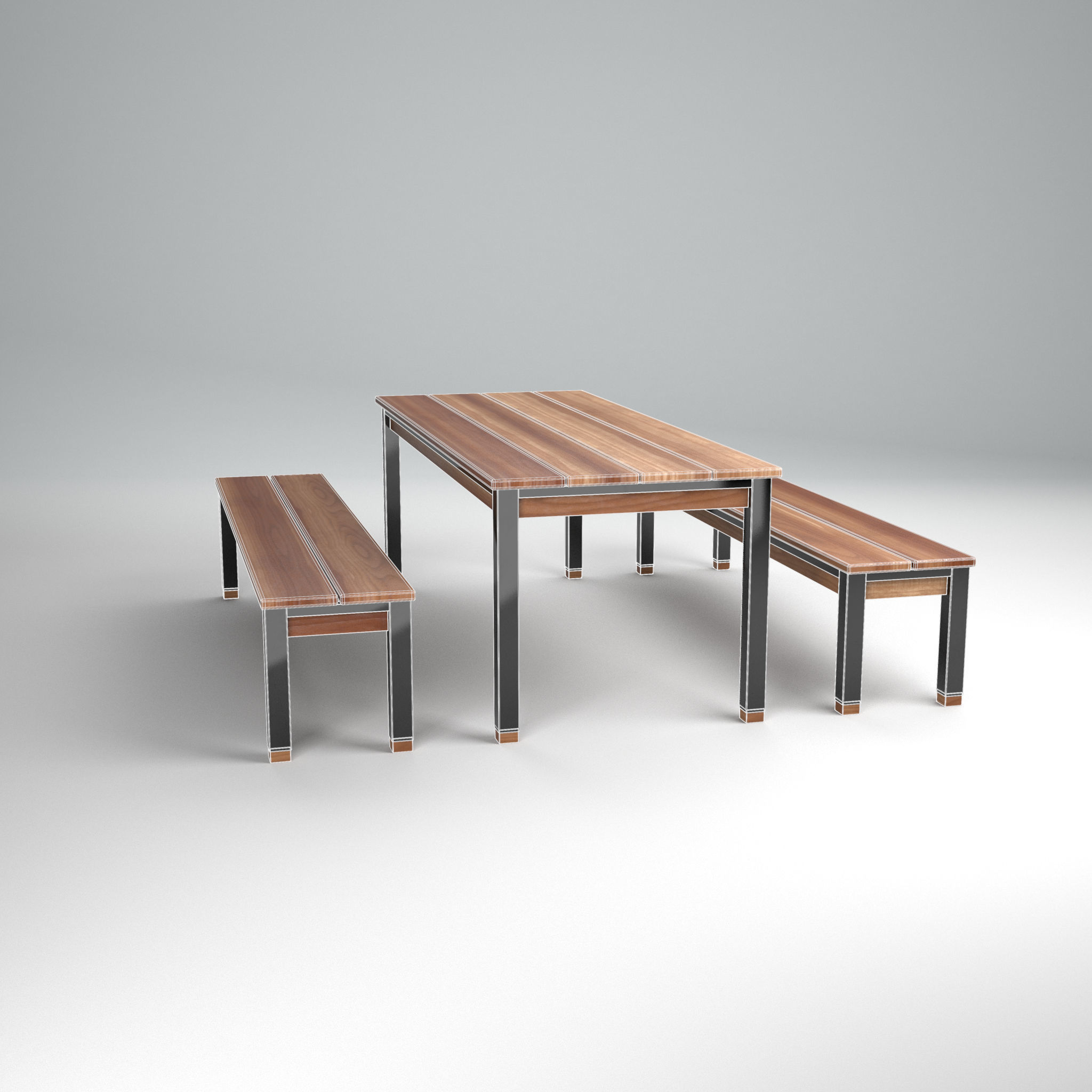 3D model Designer seating set with two textures VR / AR / low-poly ...