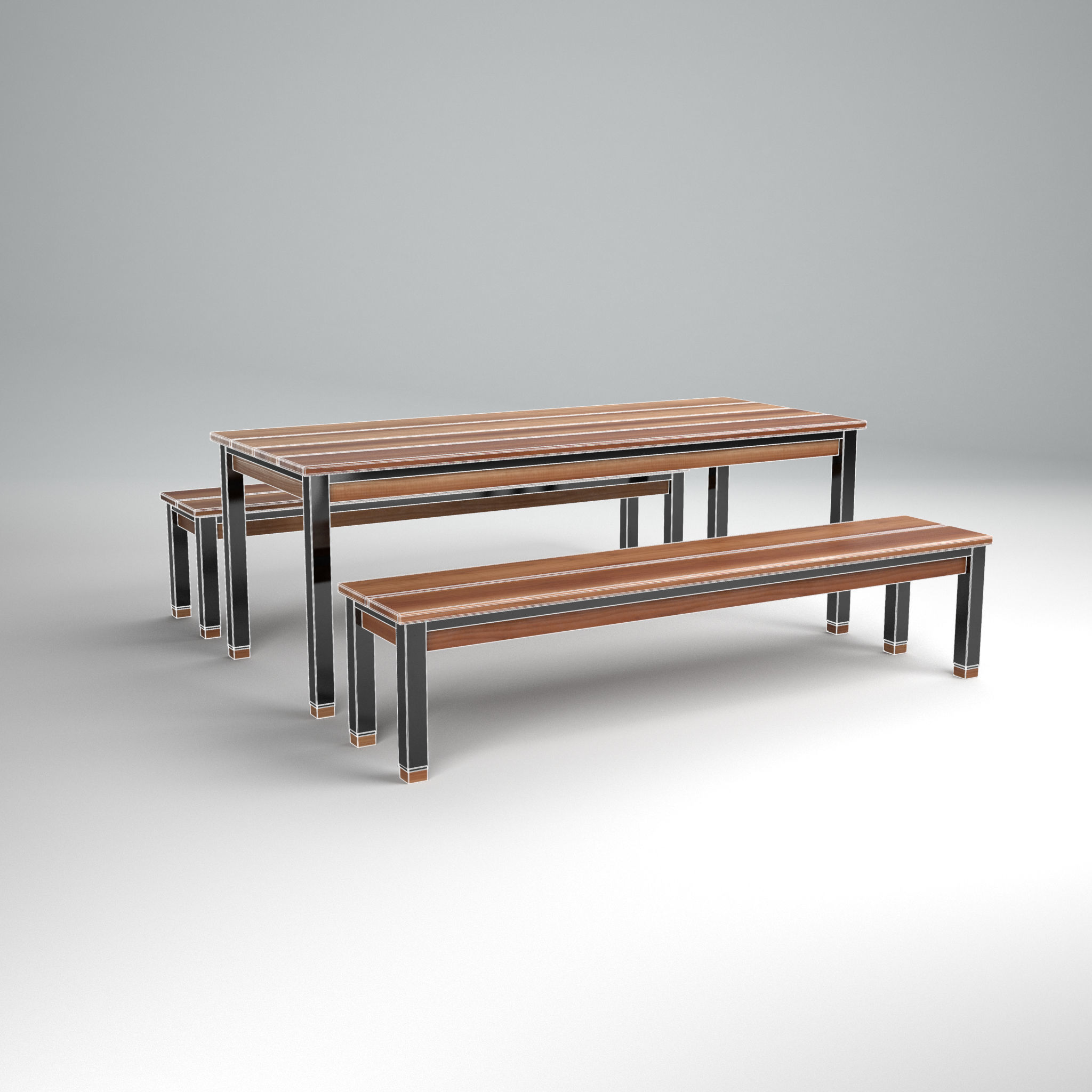 3D model Designer seating set with two textures VR / AR / low-poly ...