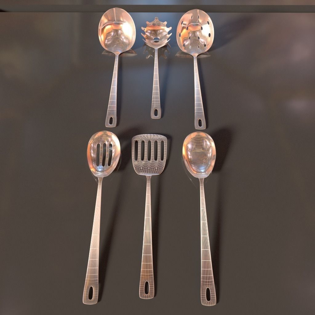 Cooking spoons 3D model | CGTrader