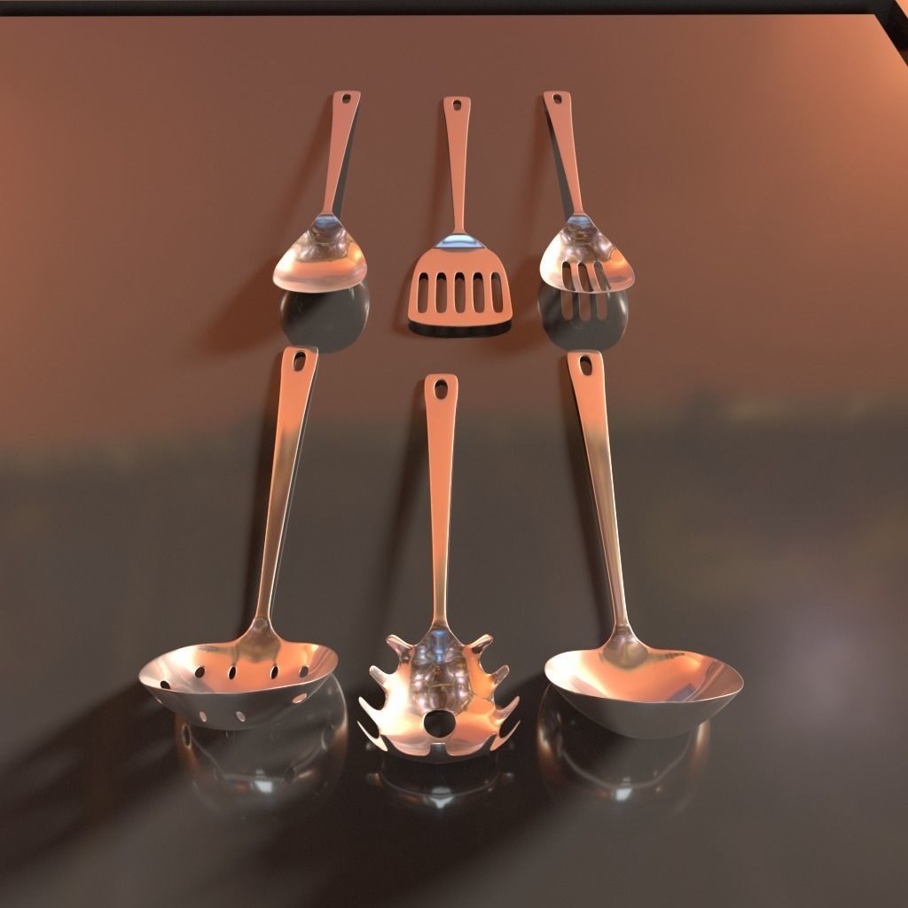 Cooking spoons 3D model | CGTrader